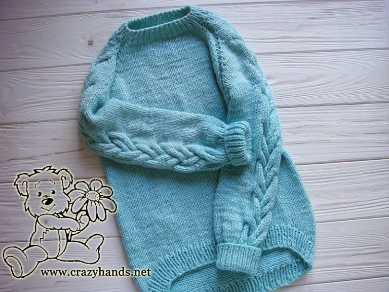 Top Down Raglan Sweater Free Knitting Pattern · Crazy Hands