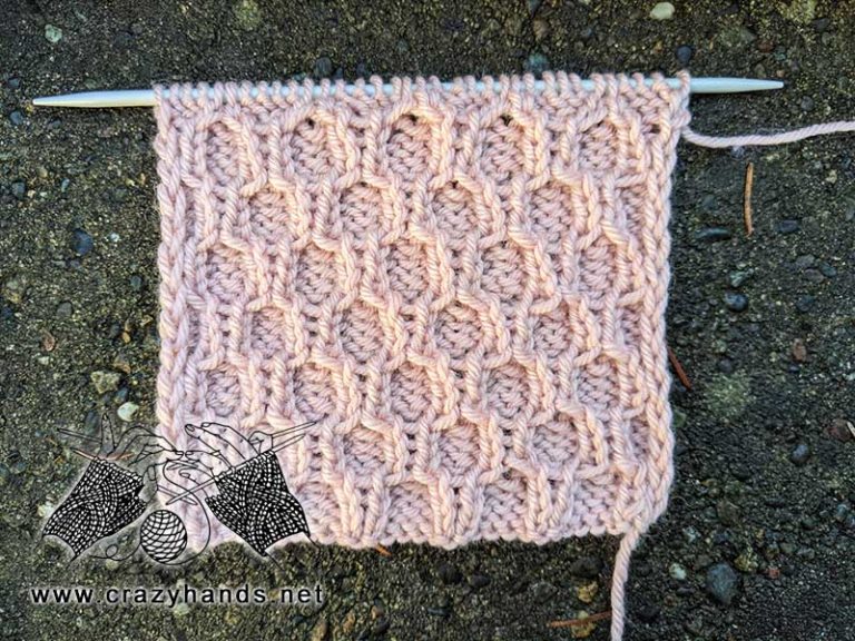 Knit Honeycomb Stitch Free Pattern & Video Tutorial · Crazy Hands