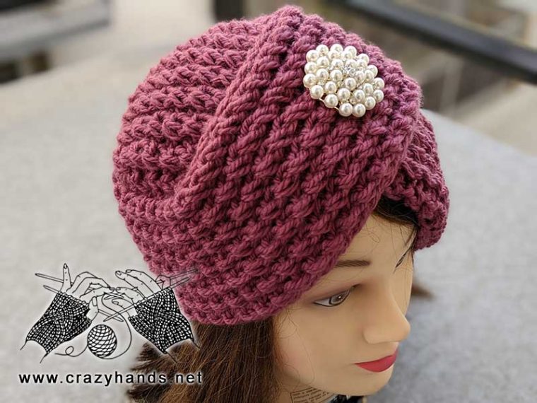 Knit Turban Hat Free Pattern For Beginners · Crazy Hands