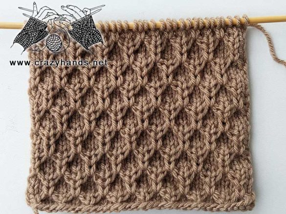 Knit Diamond Stitch Free Pattern · Crazy Hands