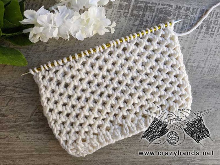 Free Knit Mesh Lace Stitch Pattern · Crazy Hands