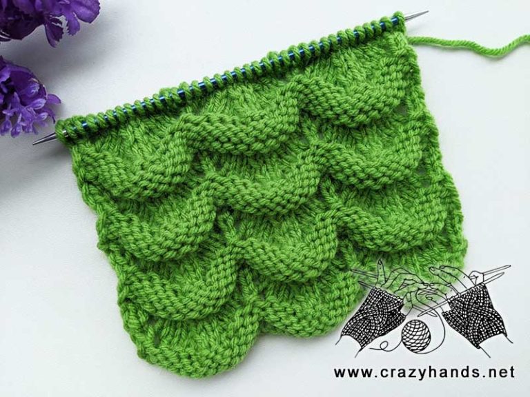 Free Knit Wave Stitch Pattern · Crazy Hands