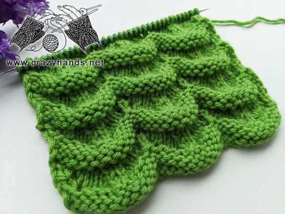 Free Knit Wave Stitch Pattern · Crazy Hands