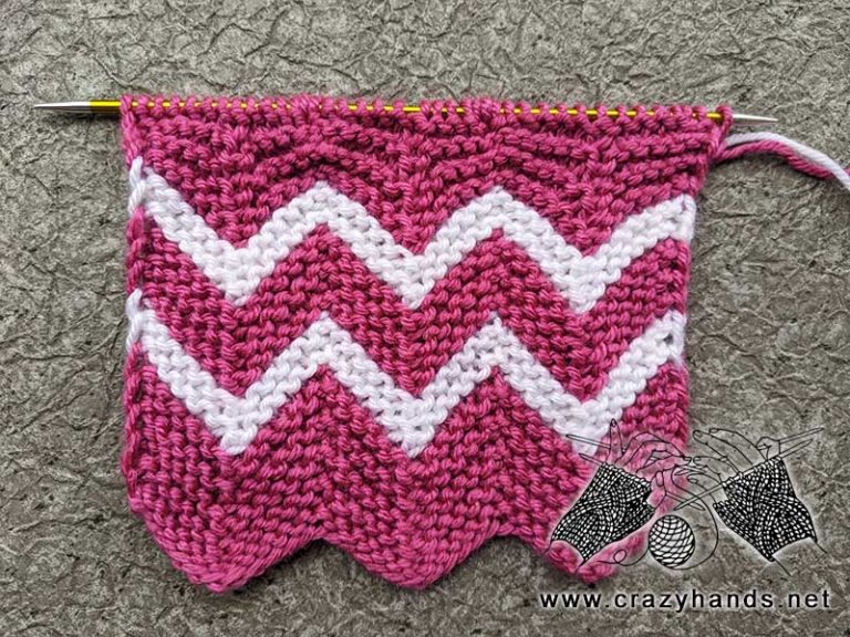 Free Knit Chevron Stitch Pattern · Crazy Hands