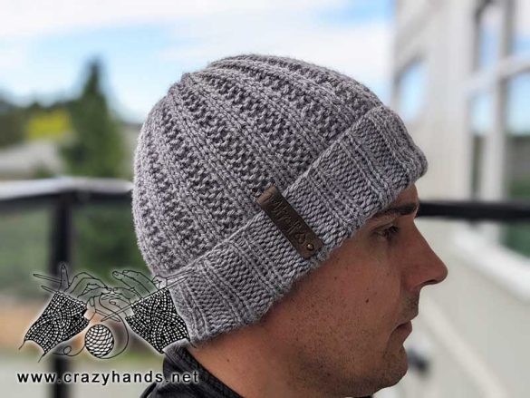 Free Knit Ribbed Men's Hat Pattern · Crazy Hands