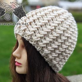 Free Knit Two-Needles Hat Pattern · Crazy Hands